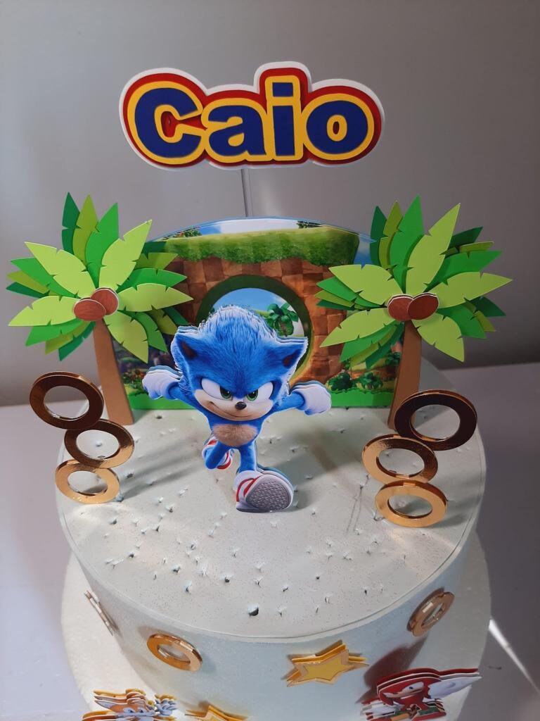 Sonic Theme Cake Topper, Sonic Party, Sonic Birthday. - Etsy