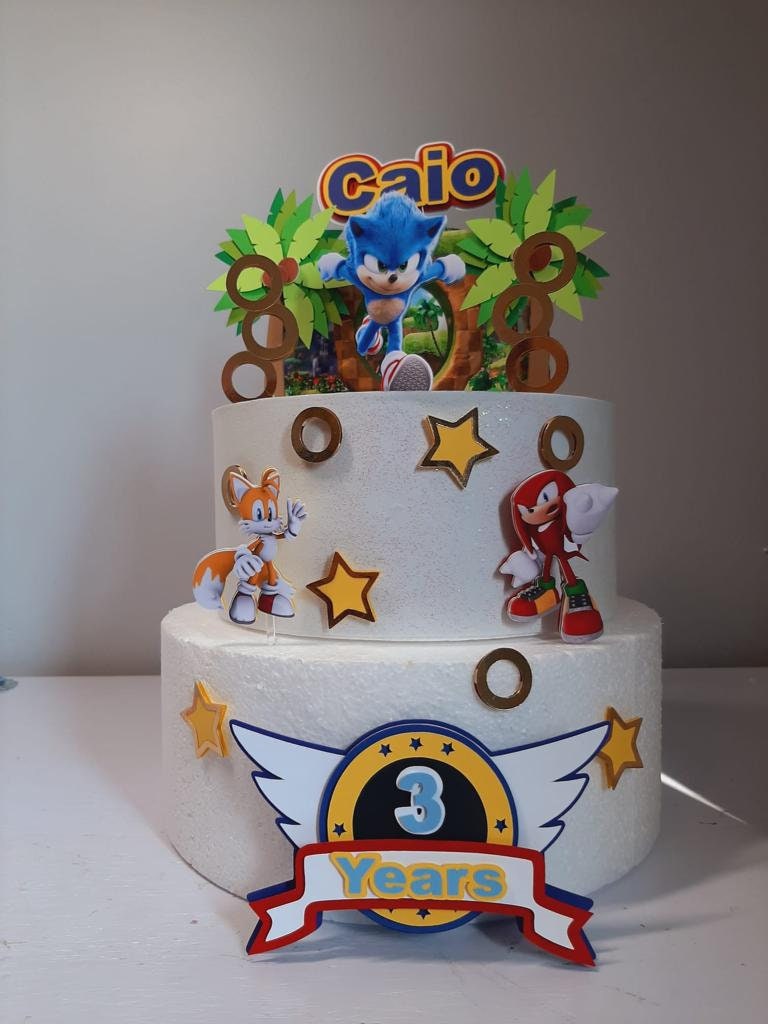Sonic Theme Cake Topper, Sonic Party, Sonic Birthday. - Etsy