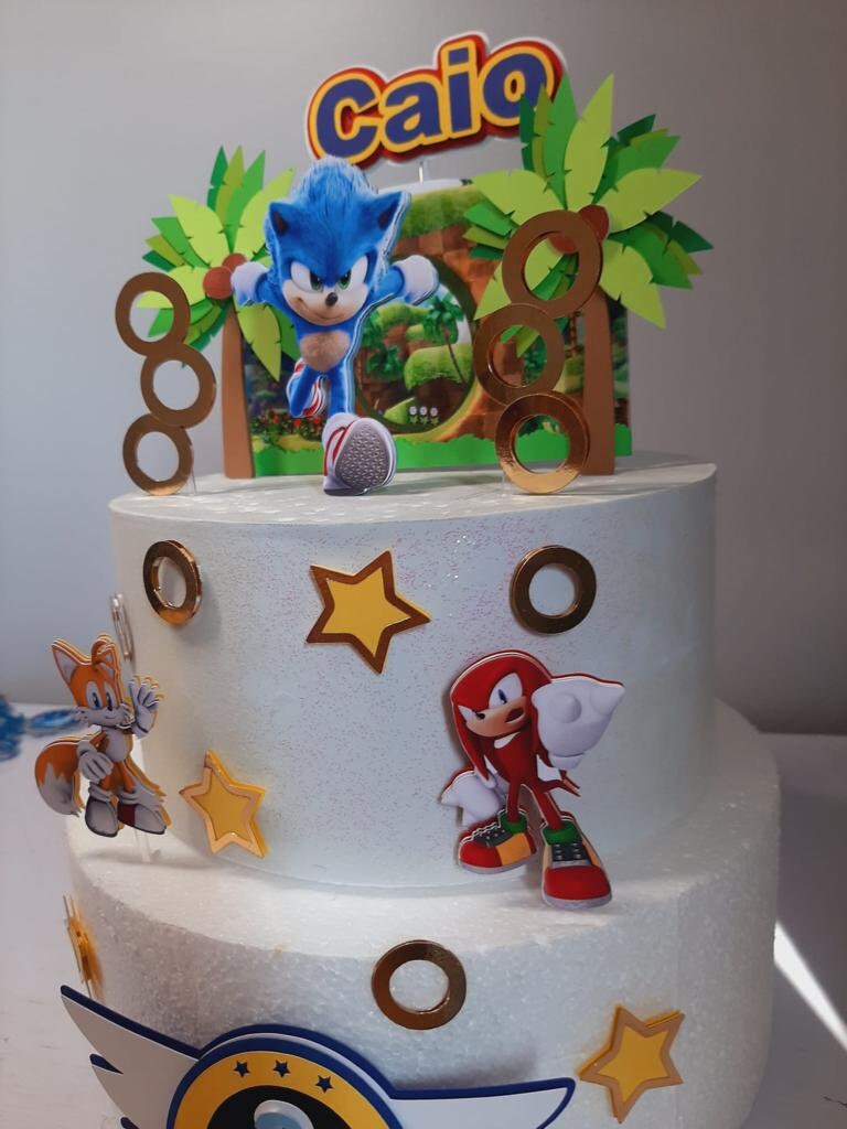 Sonic Theme Cake Topper, Sonic Party, Sonic Birthday. - Etsy