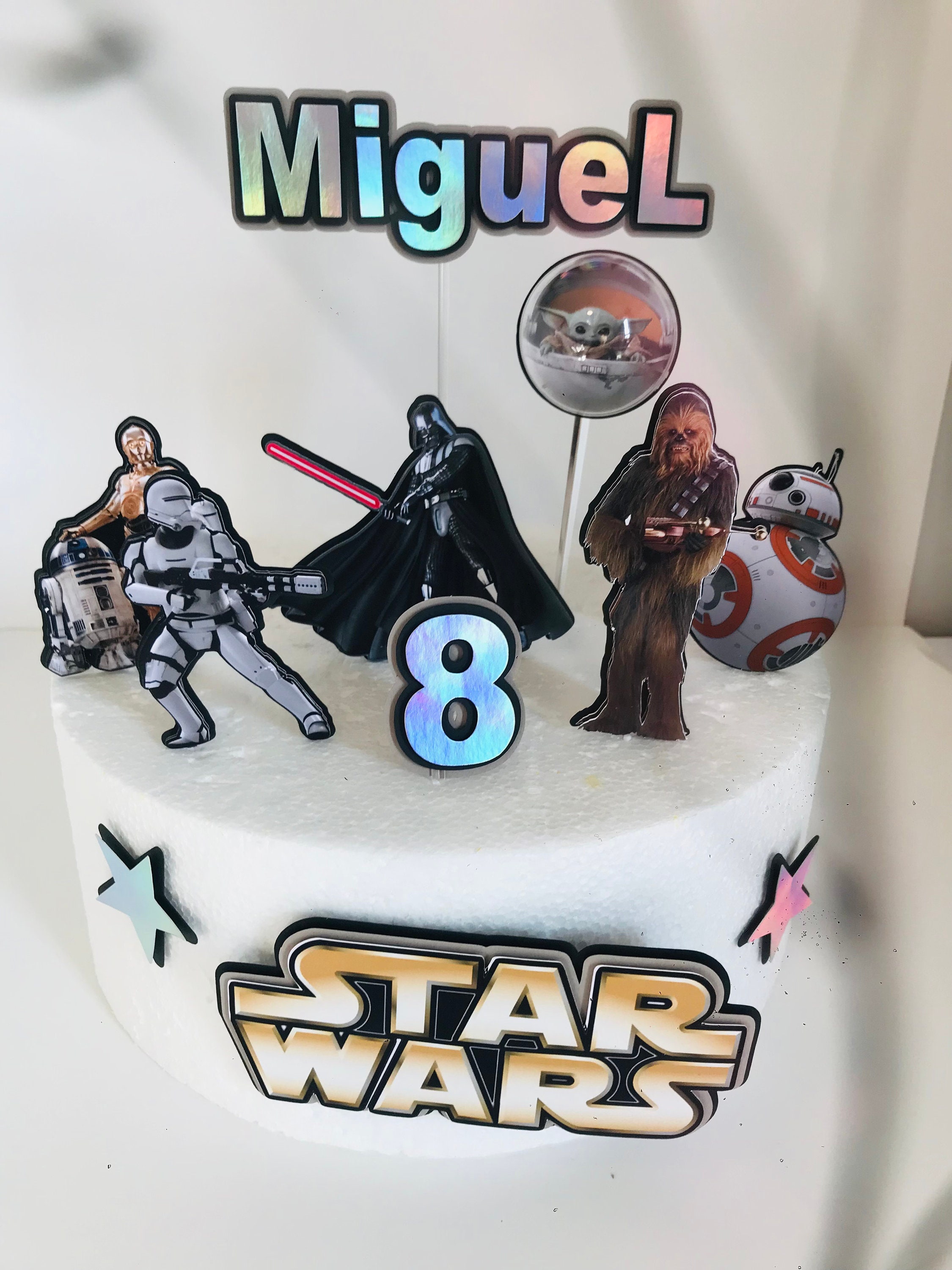 Star Wars Themed Cake Topper, Star Wars Party, Star Wars Birthday. - Etsy
