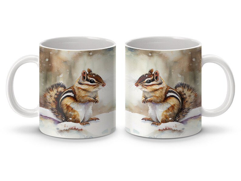 Watercolor Chipmunk Mug, Cute Animal Coffee Cup, Woodland Creature Tea ...