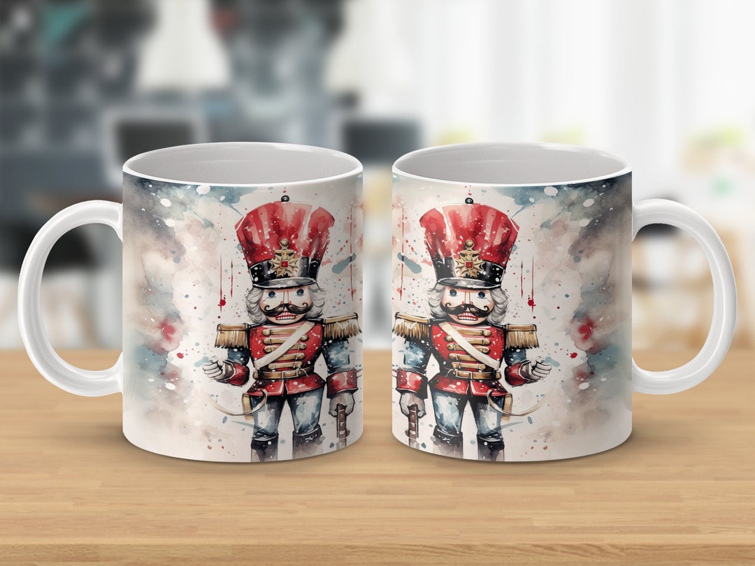 Nutcracker Soldier Art Mug, Watercolor Christmas Gift, Unique Baby ...