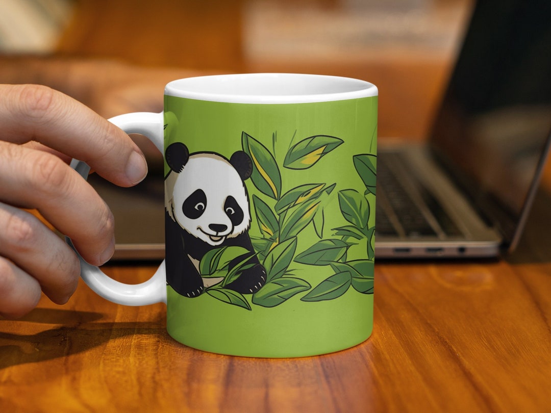 Panda Bear Mug, Bamboo Forest Design, Animal Lover Gift - Etsy