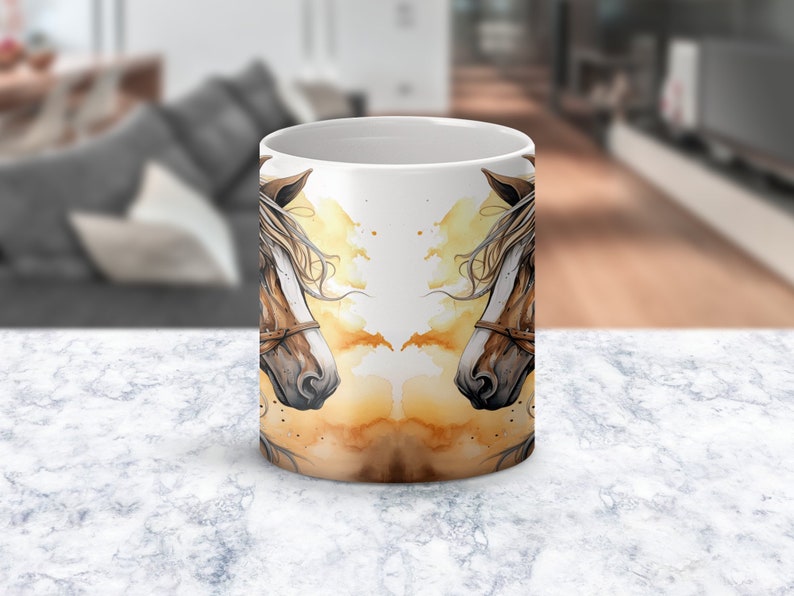 Beautiful Steampunk Horse Design Mug With Sunflowers, Unique Coffee Mug ...