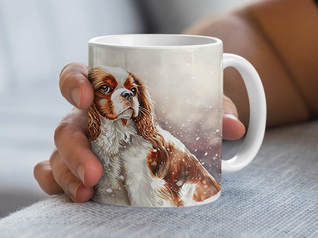 Watercolor Cavalier King Charles Spaniel Mug, Dog Lover Coffee Cup, Pet ...