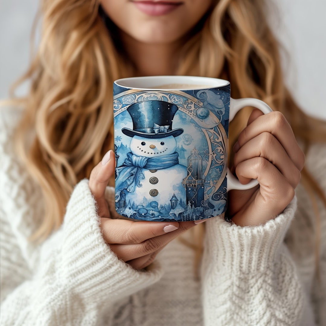 Snowman Winter Wonderland Mug, Festive Holiday Coffee Cup, Christmas ...