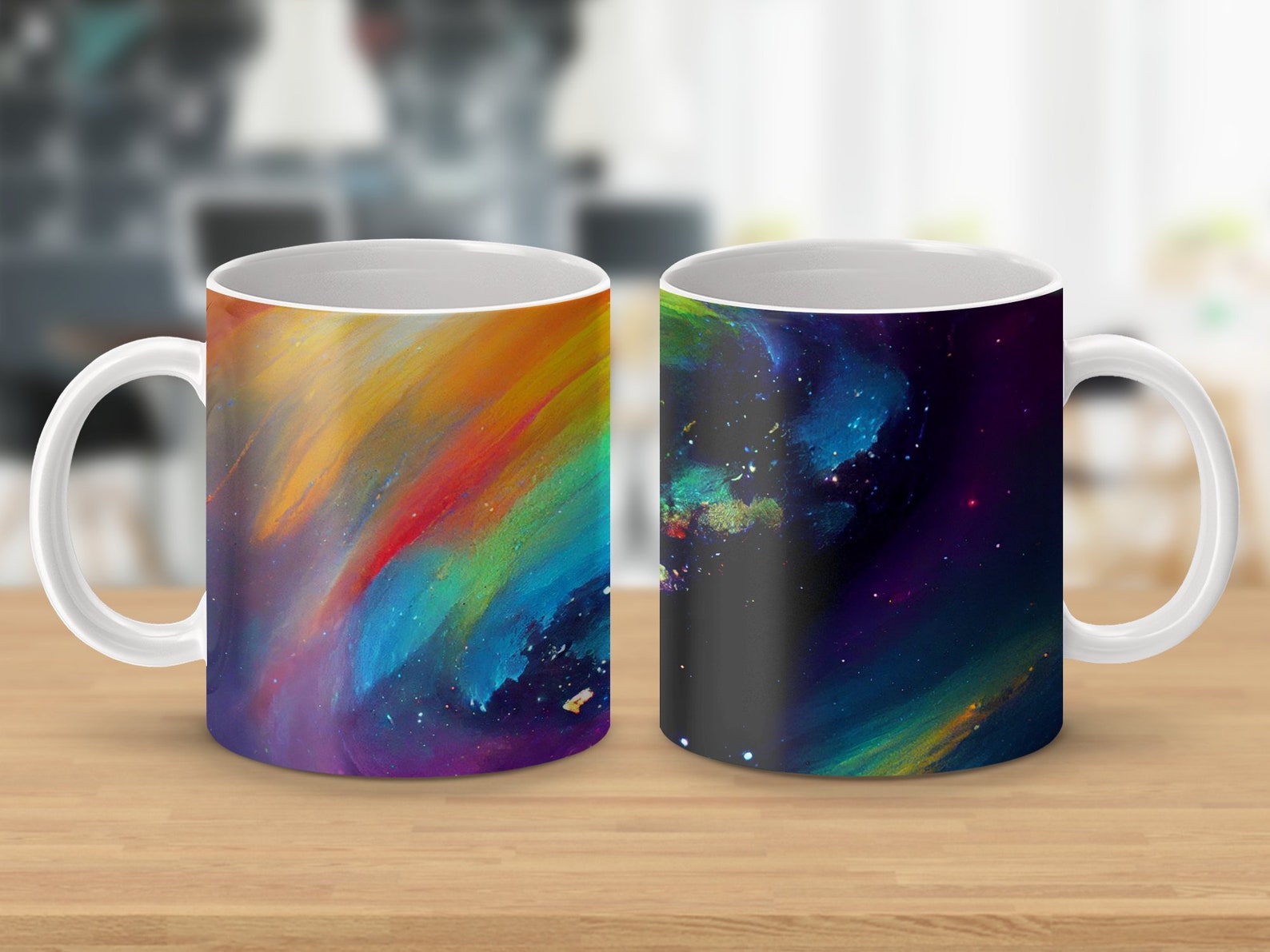 Colorful Cosmic Nebula Mug, Space Art Coffee Cup, Galaxy Desk Accessory ...