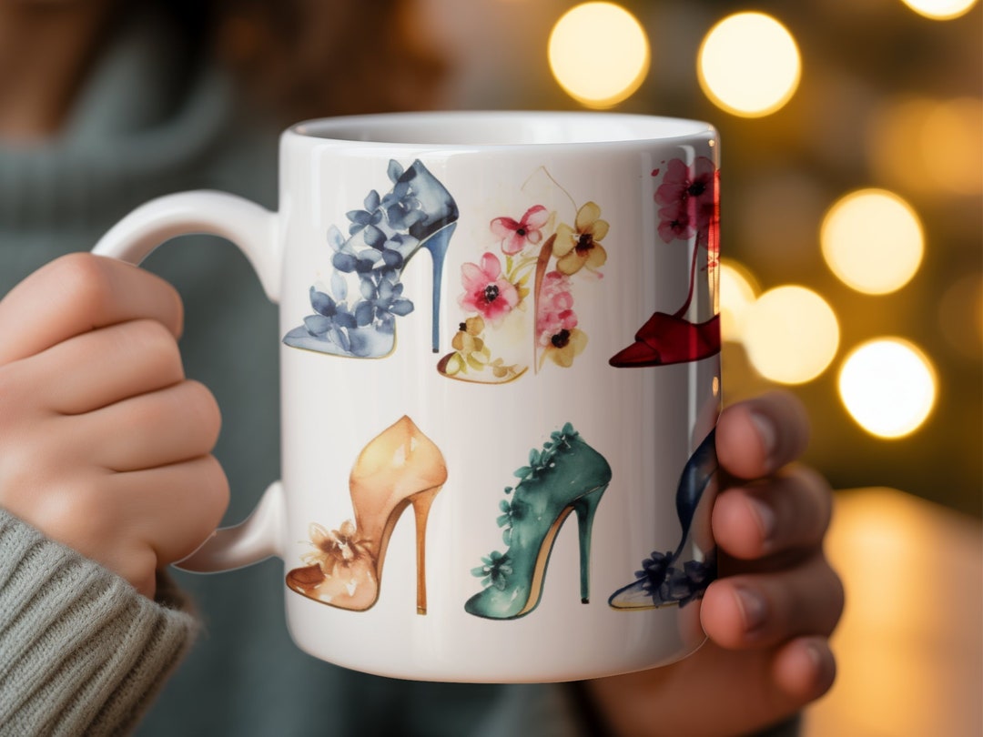 Watercolor Fashion High Heels Mug, Stylish Stiletto Art Coffee Cup ...