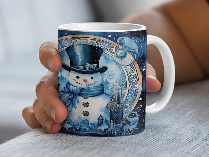 Snowman Winter Wonderland Mug, Festive Holiday Coffee Cup, Christmas ...