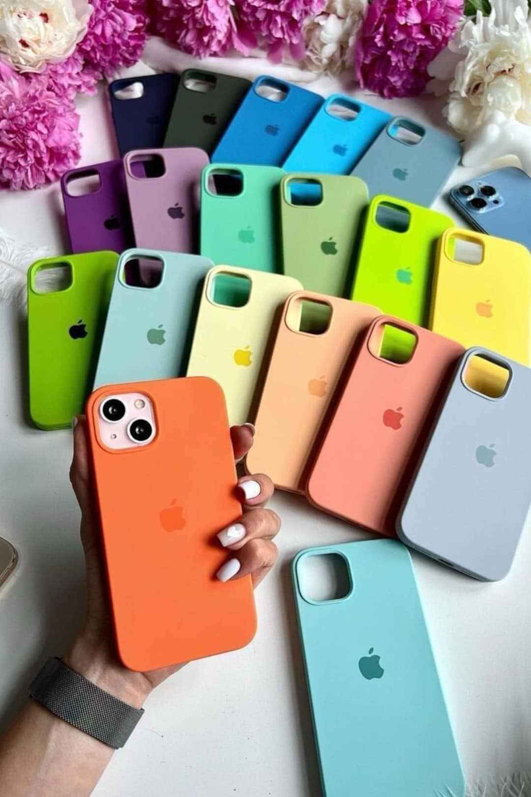 Soft Apple Silicone Case With LOGO iPhone 15 14 13 12 11 Pro Max - Etsy ...