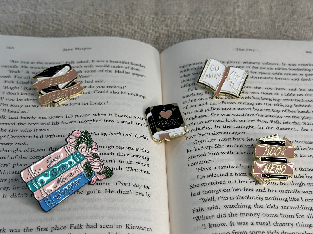 Hard Enamel Book Pins Various Designs Reading Pin Reading Gifts - Etsy