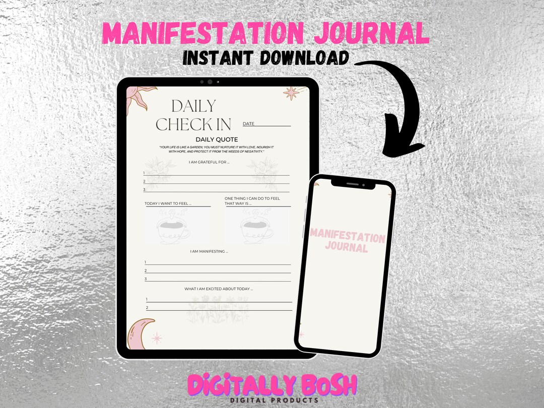 Manifestation Journal Printable Digital Manifestation Guide Girl Boss ...