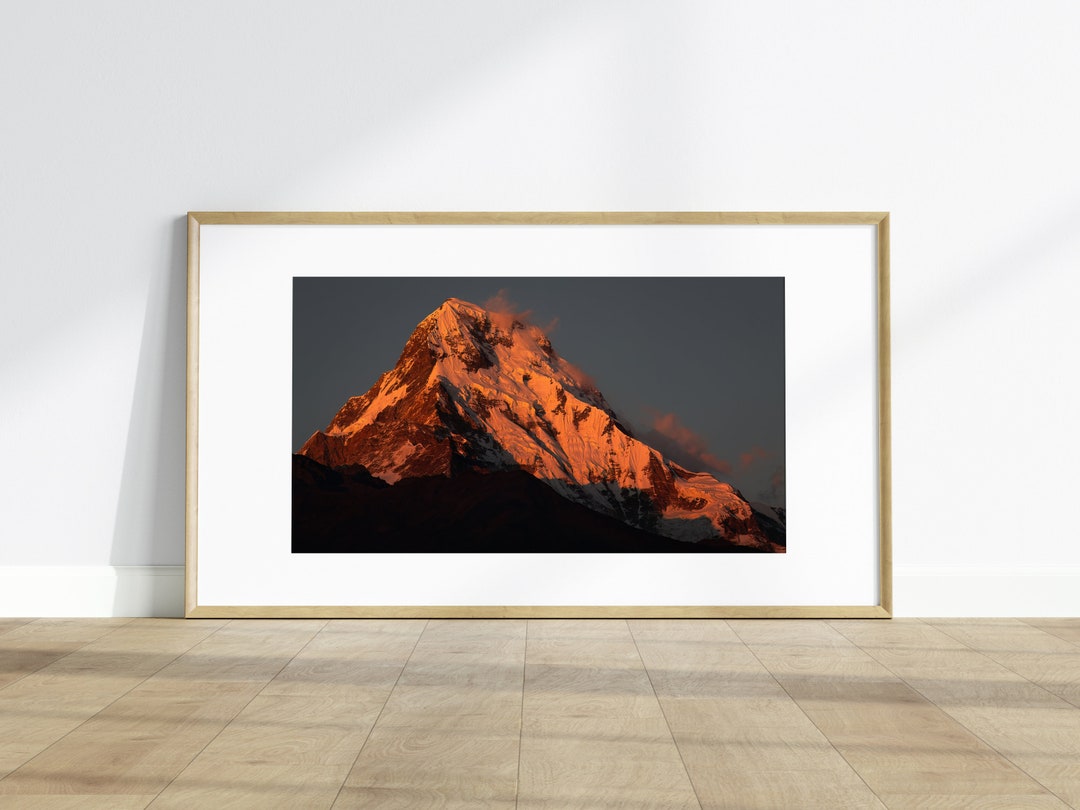 Annapurna South Mountain Print Nepal Sunset Photo Print Himalayan Photo Print Landscape ...