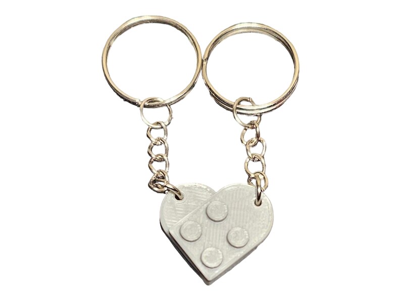 Heart Shaped Keychain Set | 3D Printed Heart Keychain | Valentines Day ...