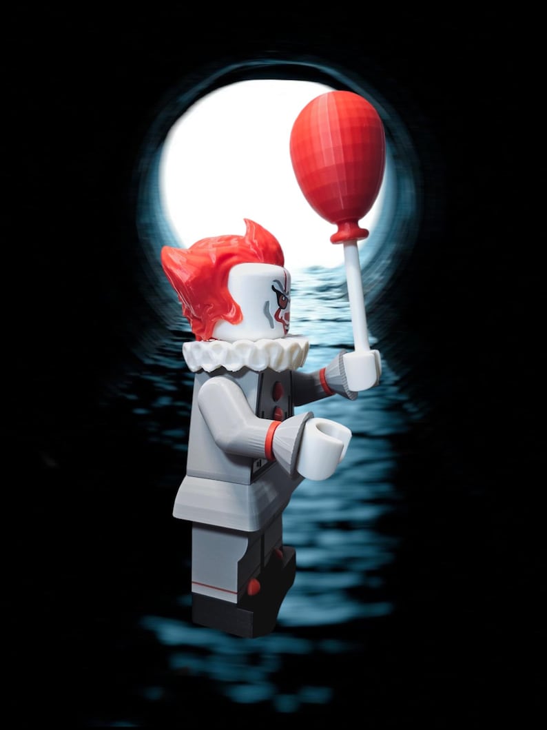 HUGE 3D Printed Pennywise Minifigure Lego-inspired Minifig Great Gift ...