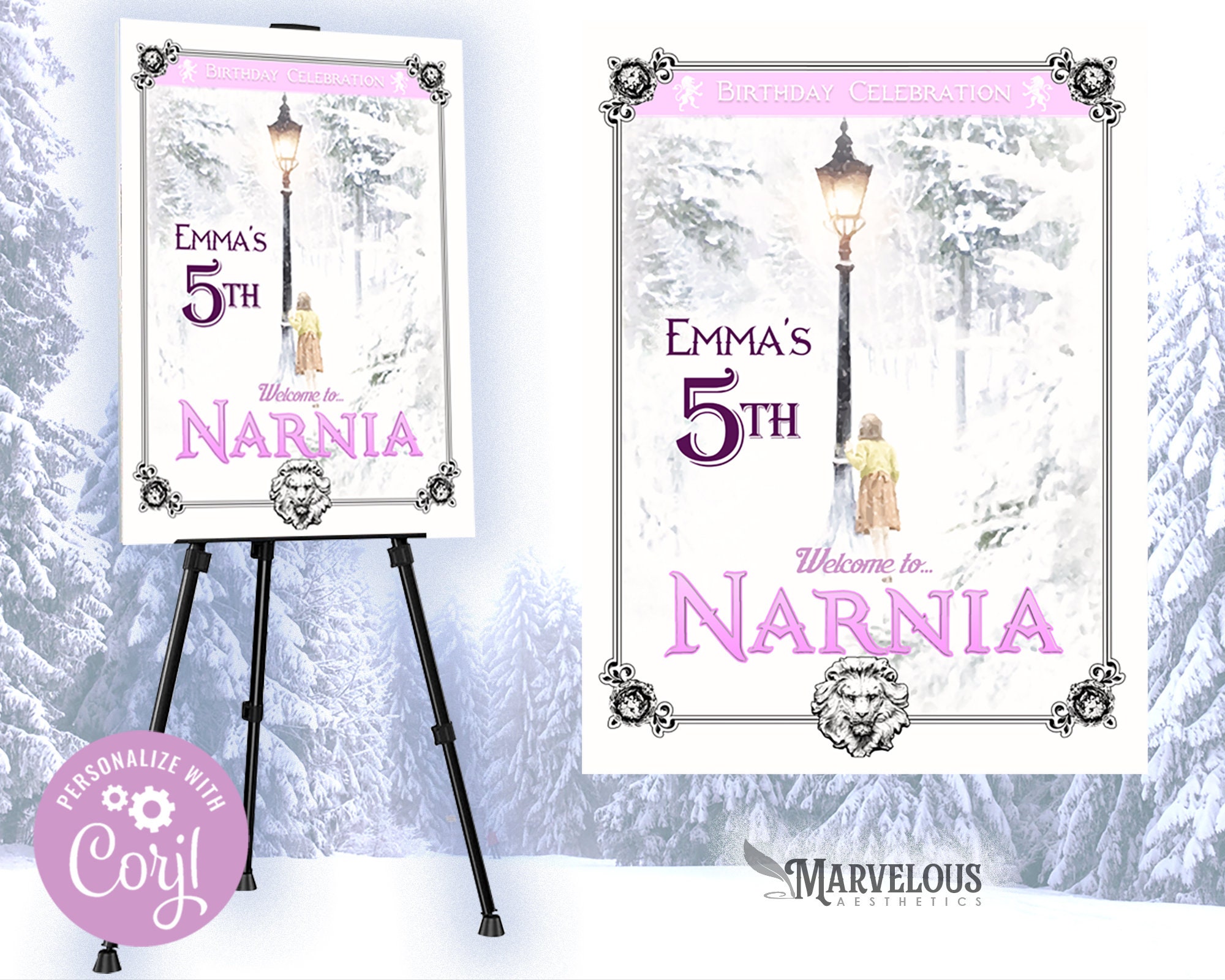 EDITABLE Narnia Birthday Party Welcome Sign Template, Narnia Party ...