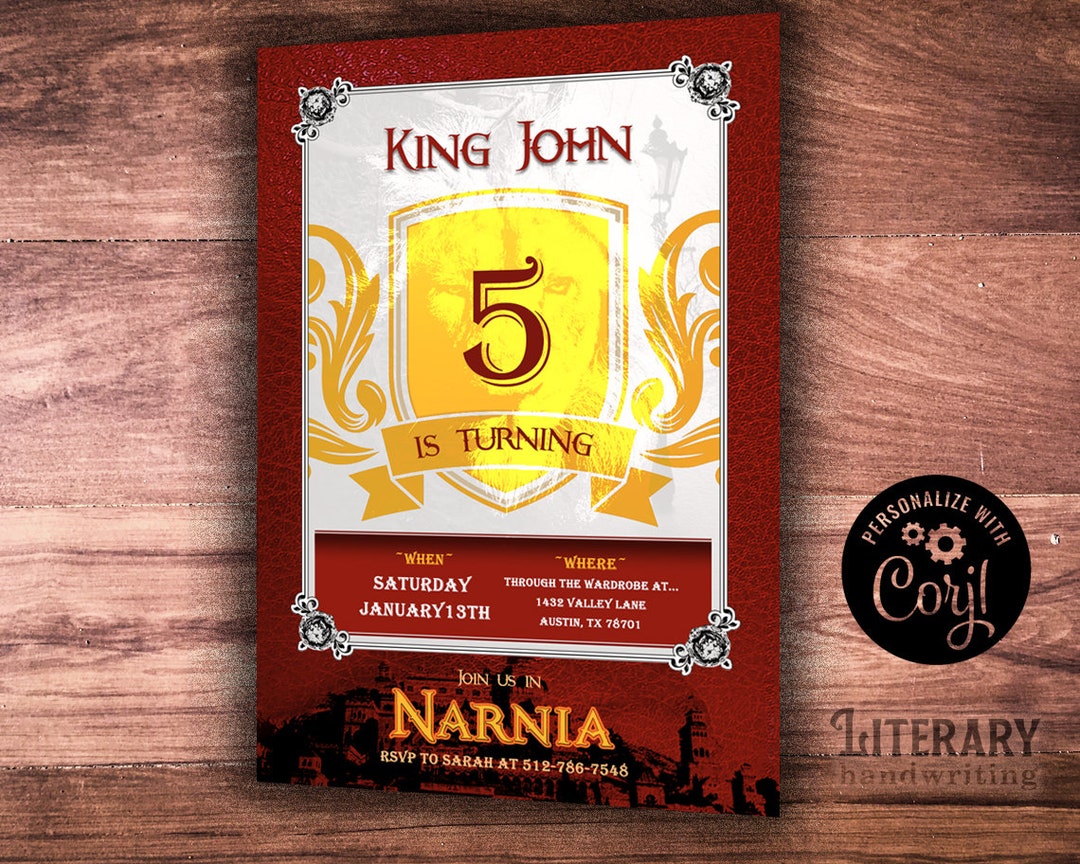 EDITABLE Narnia Party Invitation Template, Narnia Birthday Party Invite ...