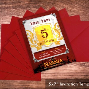 EDITABLE Narnia Party Invitation Template, Narnia Birthday Party Invite ...