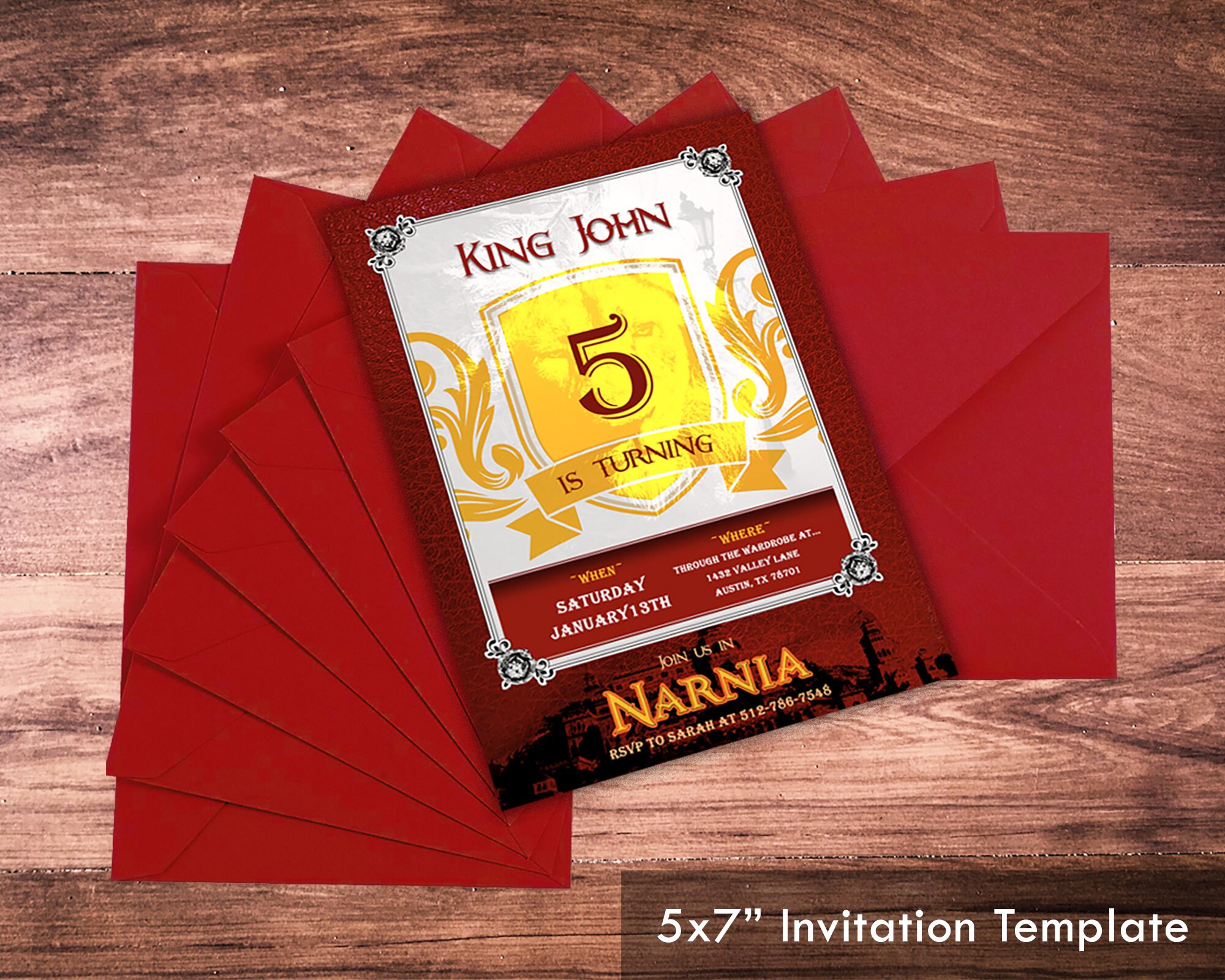 EDITABLE Narnia Party Invitation Template, Narnia Birthday Party Invite ...
