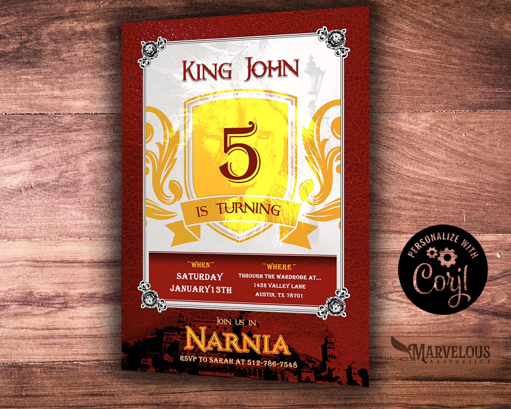 EDITABLE Narnia Party Invitation Template, Narnia Birthday Party Invite ...