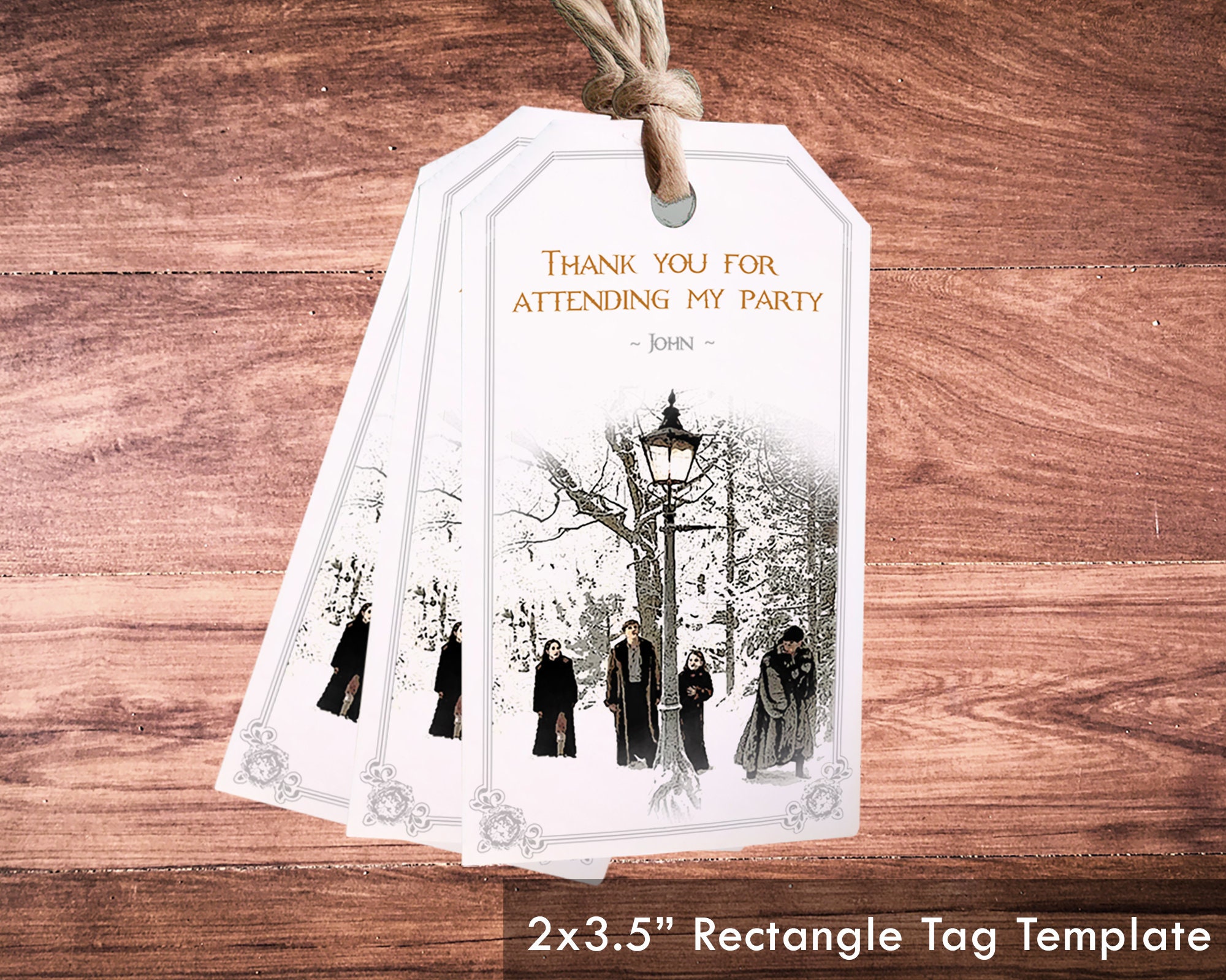 Narnia Birthday Party Cropped Tag EDITABLE Template, Cropped Tag ...