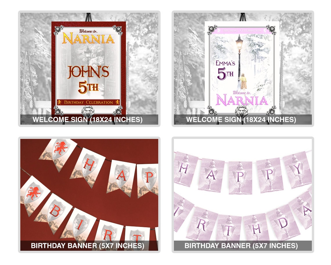 Custom Narnia Party Invitation and Decor Set, Instant Download - Etsy