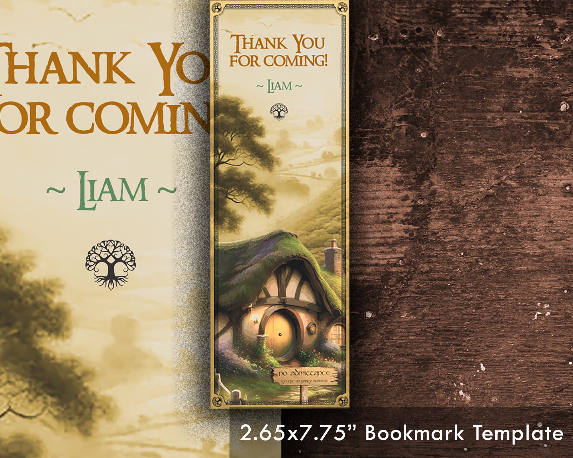 Hobbit Party Bookmark Template, LOTR Birthday Favor, Instant Download ...