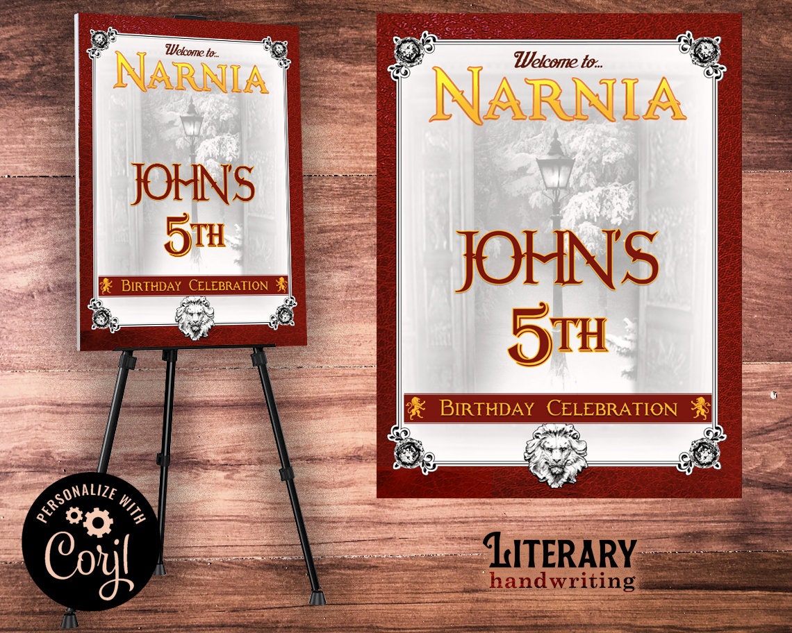 EDITABLE Narnia Birthday Party Welcome Sign Template, Narnia Party ...