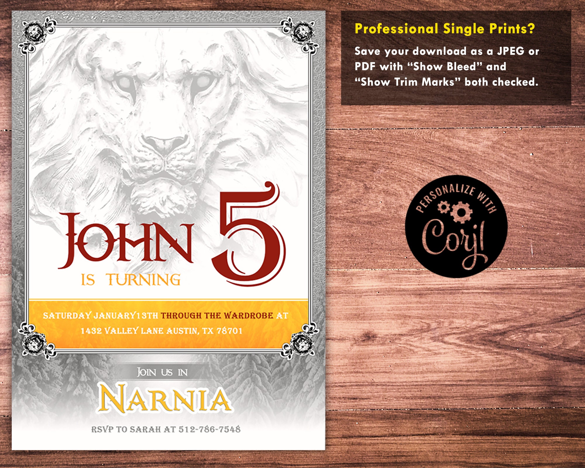 Narnia Editable Birthday Party Invitation Template, Instant Download ...