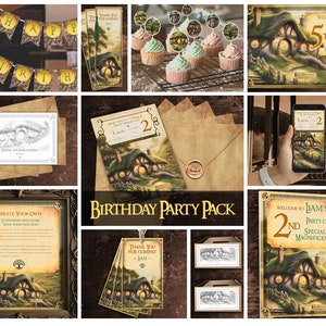Lord of the Rings Hobbit Party Pack Editable Invitation Templates ...