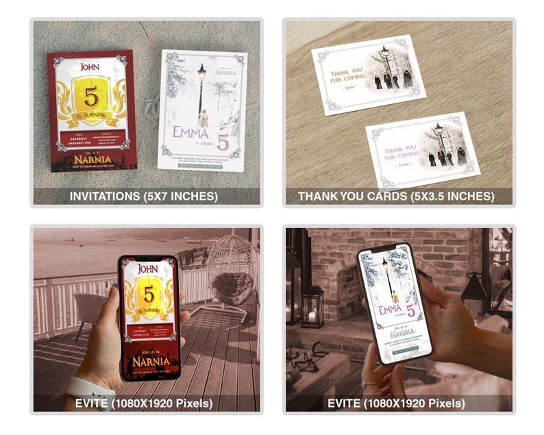 Custom Narnia Party Invitation and Decor Set, Instant Download - Etsy