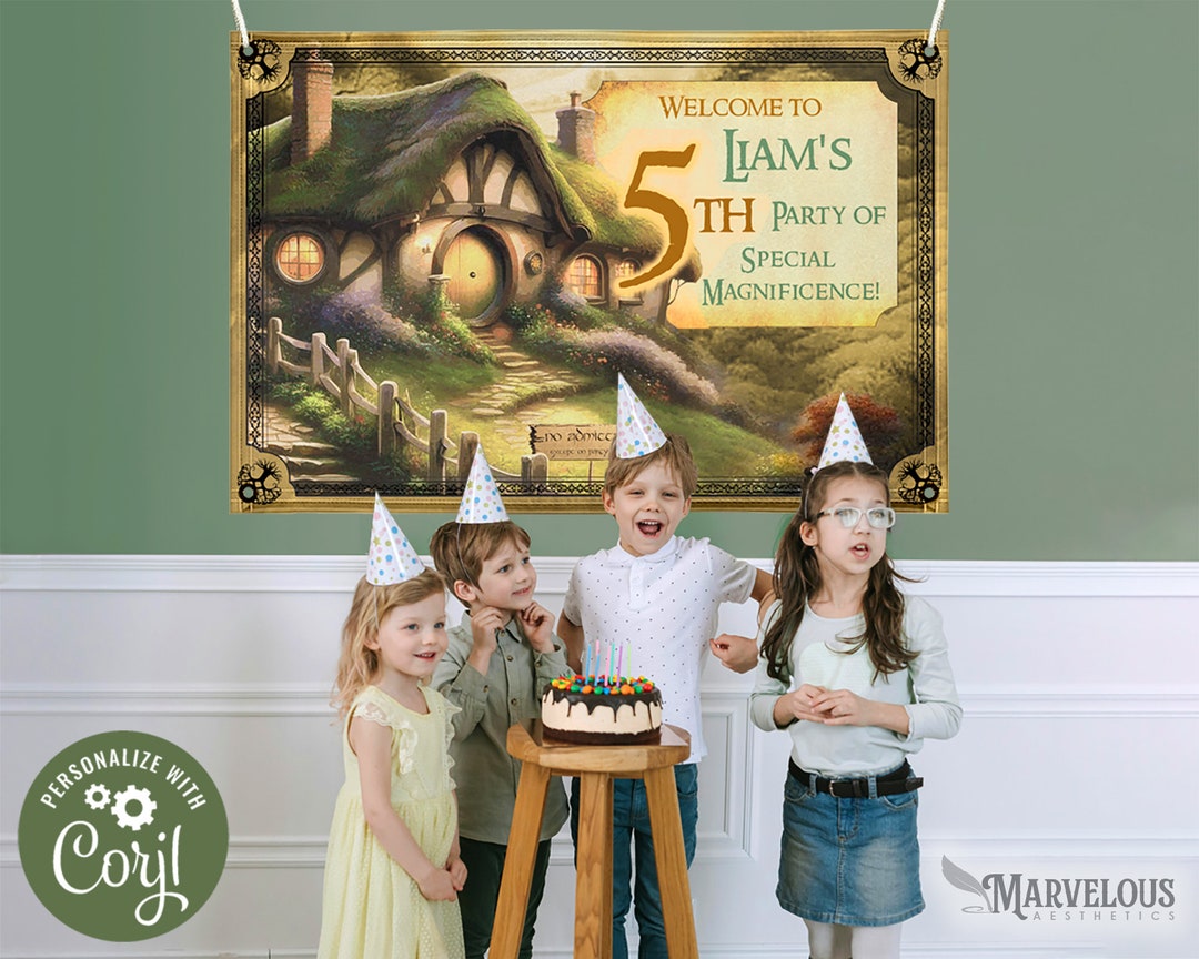 Lord of the Rings Welcome Birthday Banner EDITABLE Template, EDITABLE ...