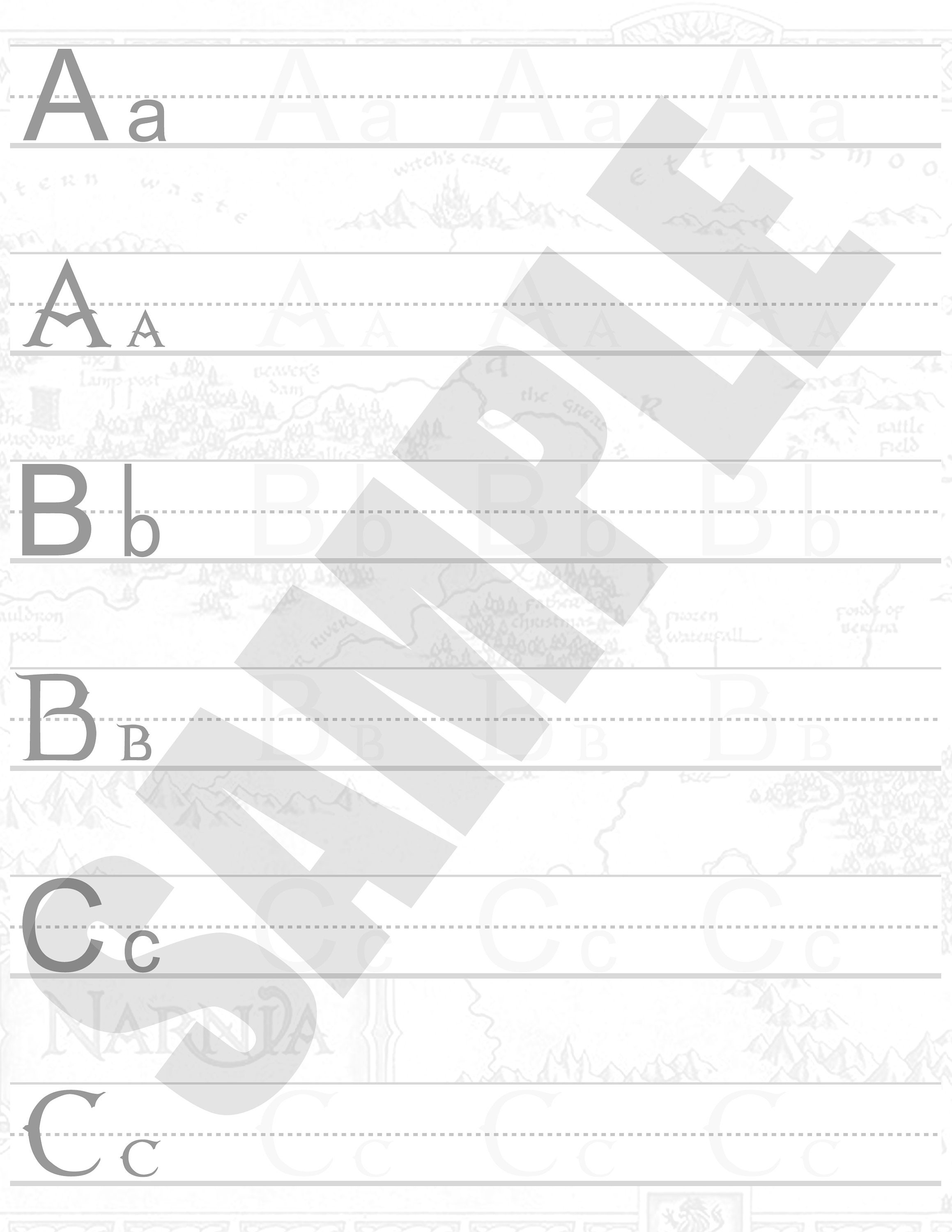 Chronicles of Narnia Themed Letters Tracing Pack - Etsy