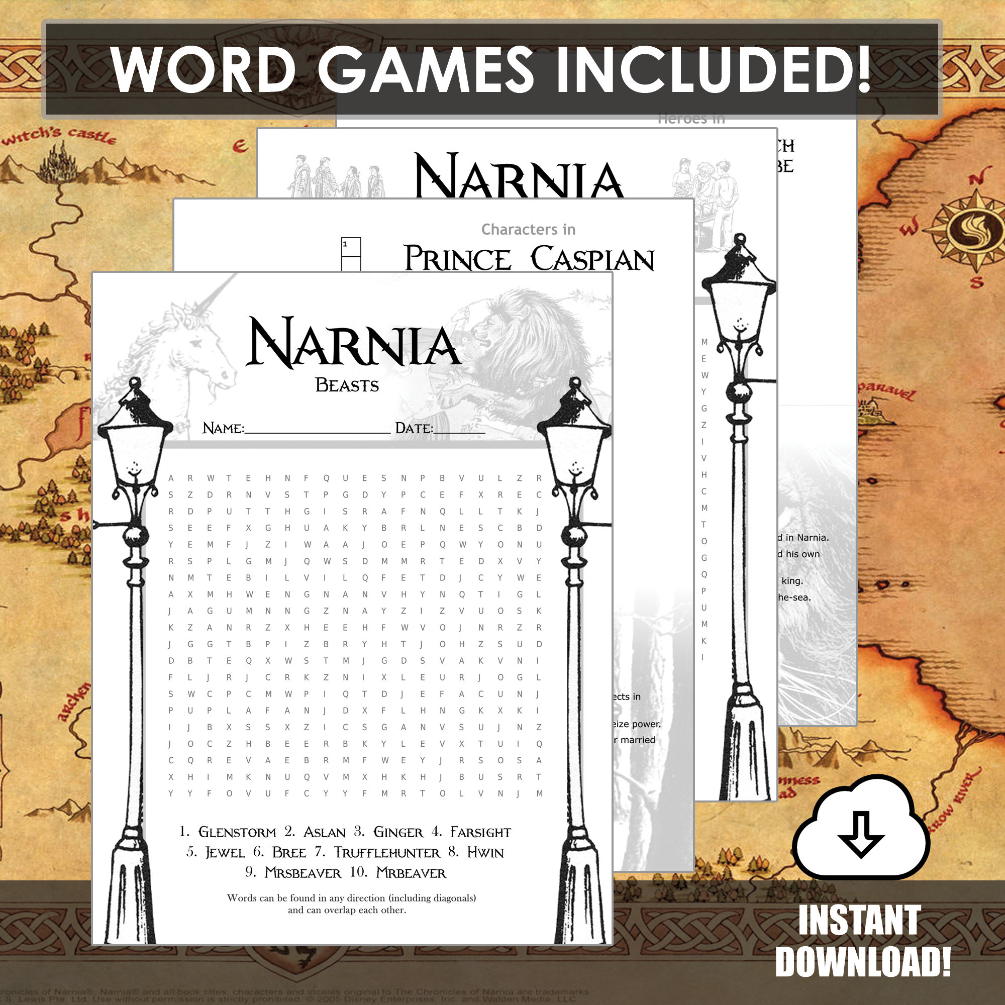 Chronicles of Narnia Themed Letters Tracing Pack - Etsy