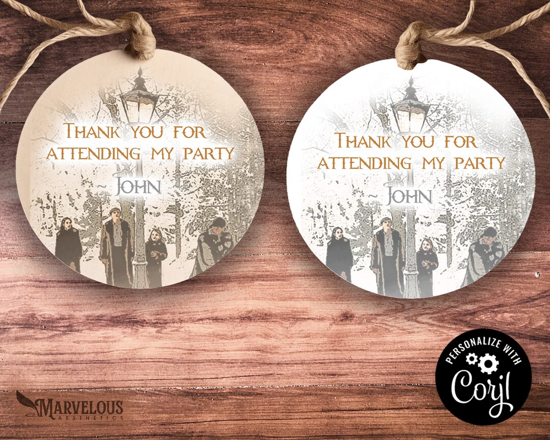 Narnia Birthday Party Circle Tag EDITABLE Template, Narnia Circle Tag ...