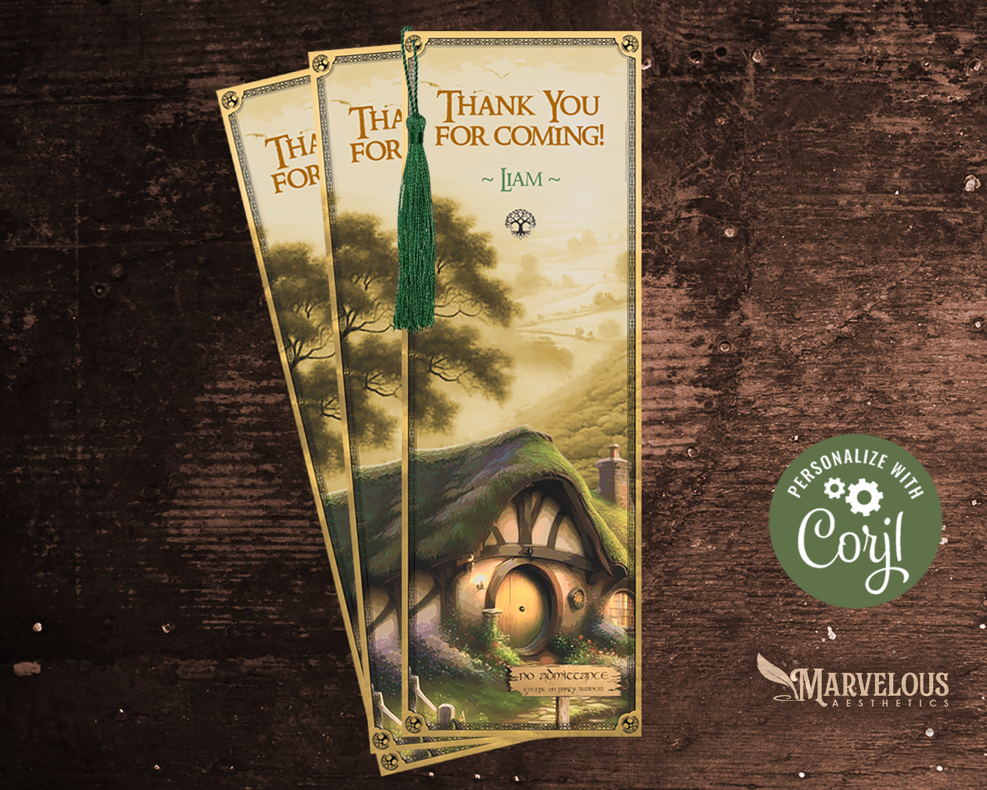 Hobbit Party Bookmark Template, LOTR Birthday Favor, Instant Download ...