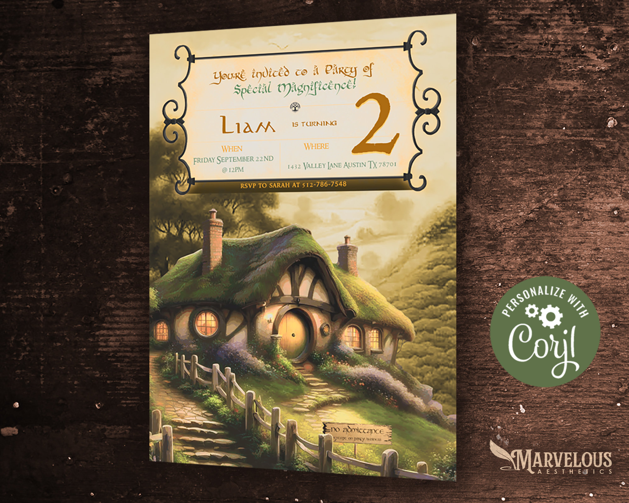 The Hobbit Invitation Template, LOTR Birthday Evite, Editable Party ...