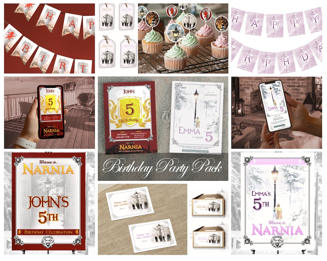 Custom Narnia Party Invitation and Decor Set, Instant Download - Etsy