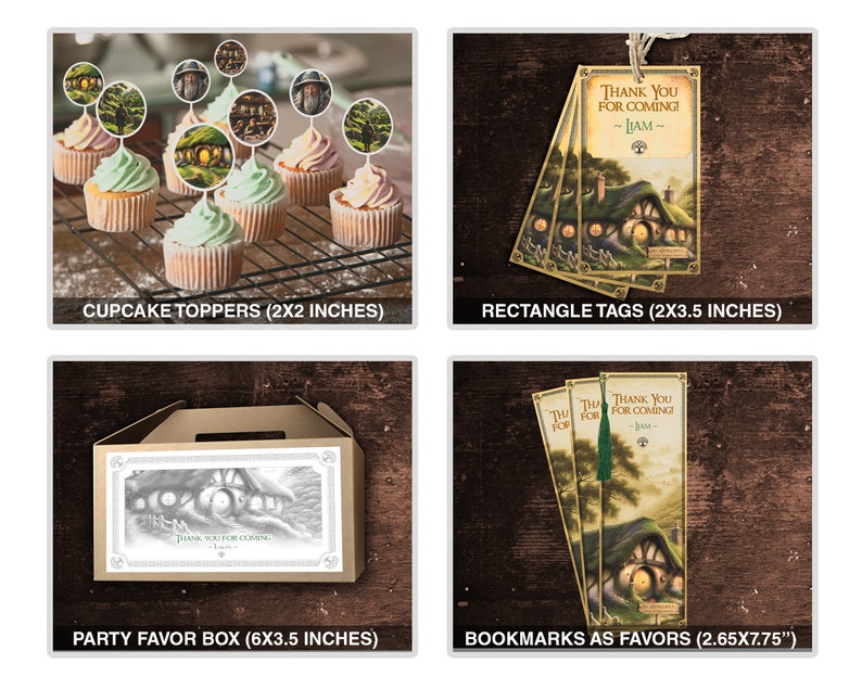 Lord of the Rings Hobbit Party Pack Editable Invitation Templates ...