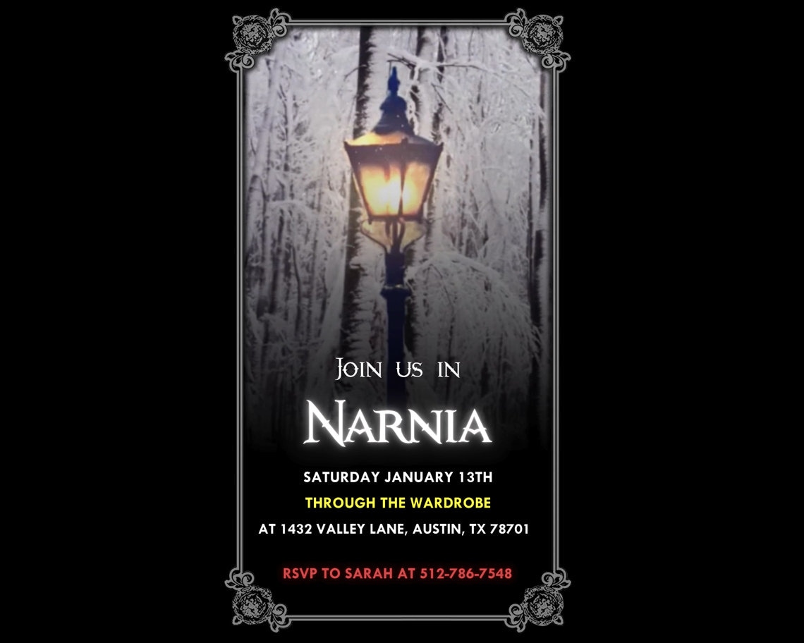 Narnia Birthday Party Video Invitation EDITABLE Template, Video Evite ...