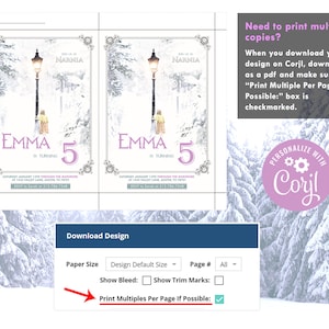 Magical Narnia Birthday Party Invitation Template - Instant Download - Etsy