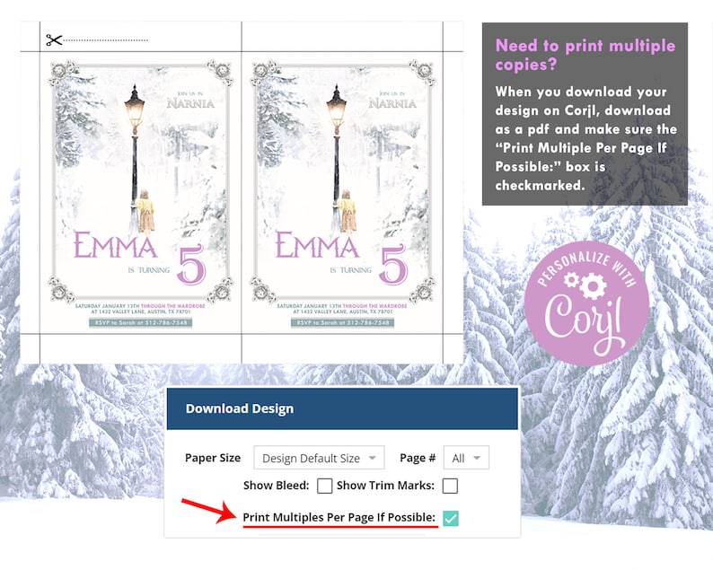 Magical Narnia Birthday Party Invitation Template - Instant Download - Etsy