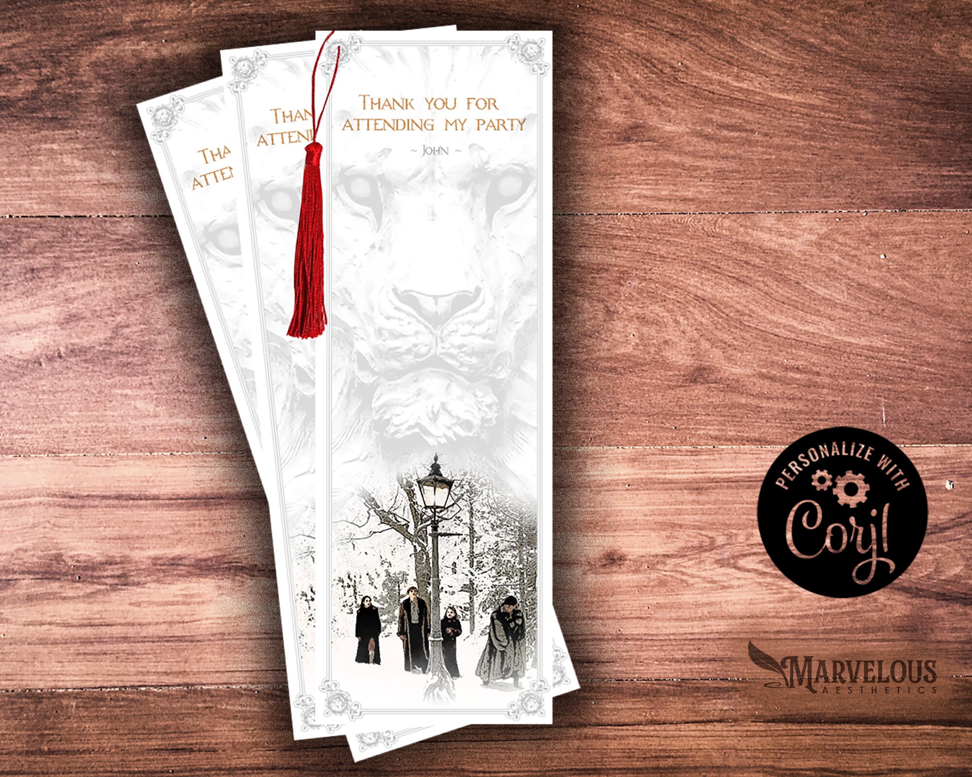 Editable Narnia Party Bookmark Template, Birthday Party Decor, Instant ...