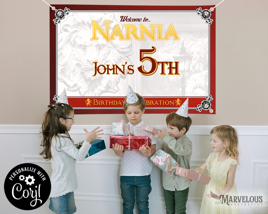Narnia Welcome Birthday Banner EDITABLE Template, Birthday Celebration ...