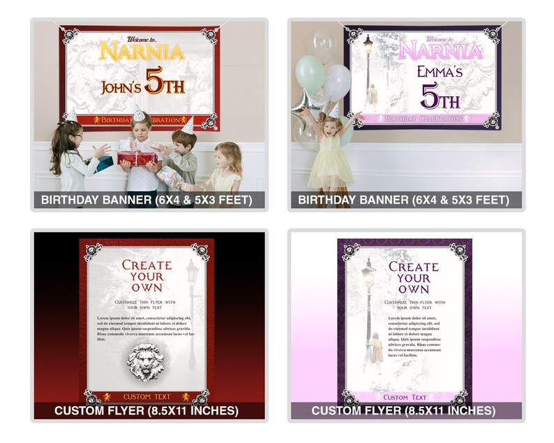 Custom Narnia Party Invitation and Decor Set, Instant Download - Etsy