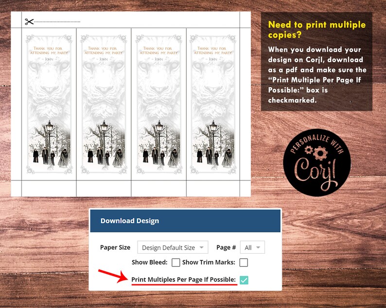 Editable Narnia Party Bookmark Template, Birthday Party Decor, Instant ...