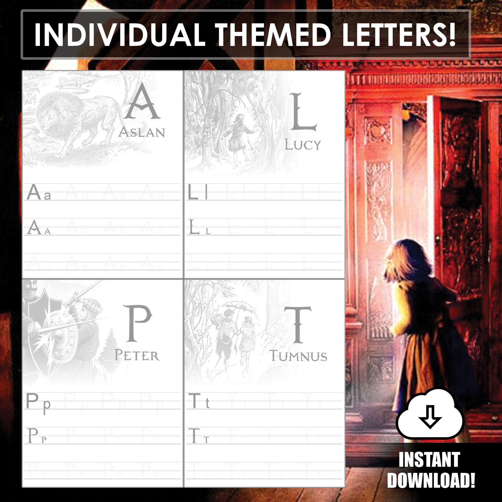 Chronicles of Narnia Themed Letters Tracing Pack - Etsy