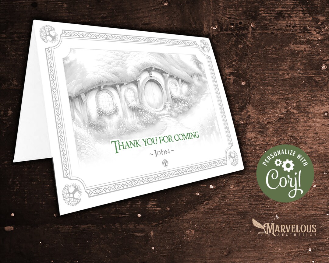 Lord of the Rings Party Thank You Card EDITABLE Template, Lord of the ...