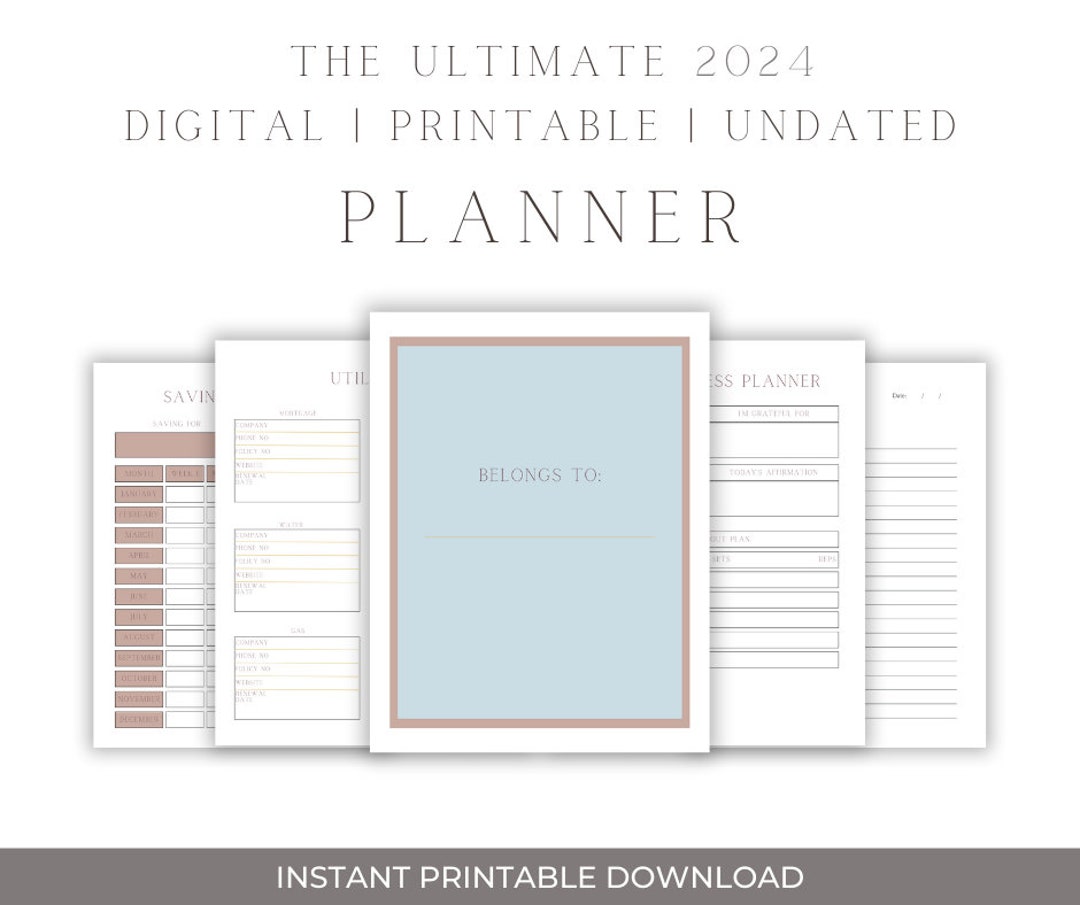 2024 Digital Planner, 2024 Portrait Planner, 2024 Planner, 2024 Dated ...