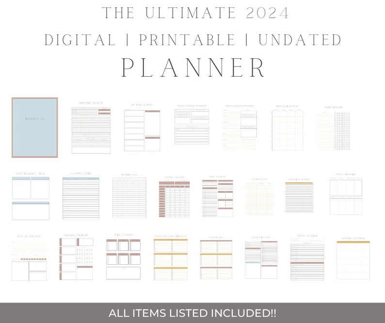 2024 Digital Planner, 2024 Portrait Planner, 2024 Planner, 2024 Dated ...